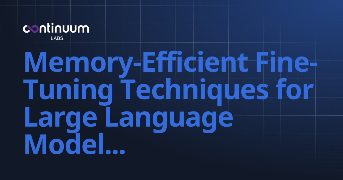 Memory-Efficient Fine-Tuning Techniques for Large Language Models | Axolotl Training Platform