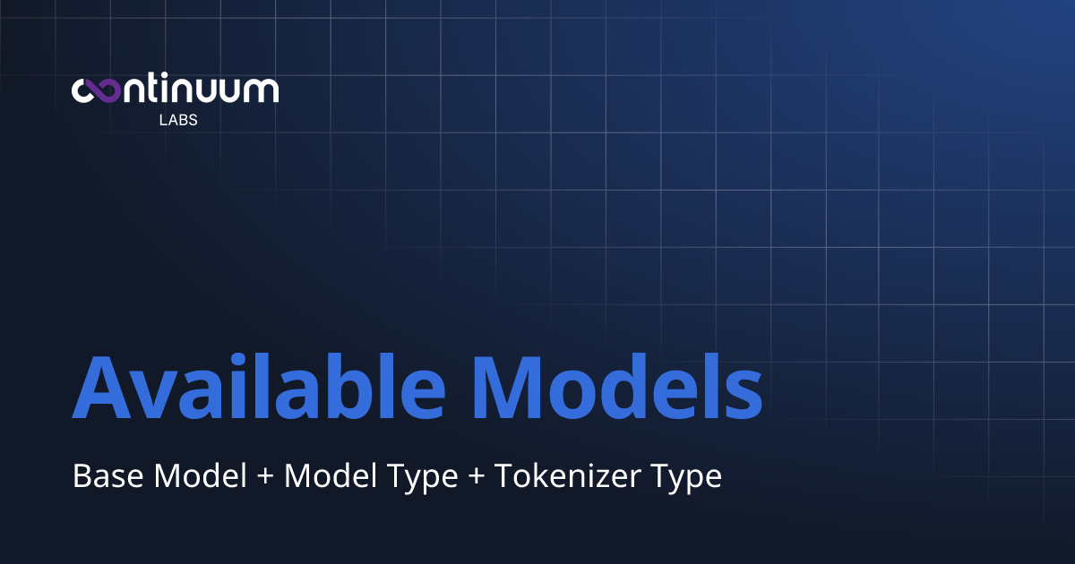 Available Models | Axolotl Training Platform