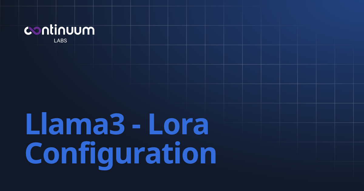 Llama3 - Lora Configuration | Axolotl Training Platform