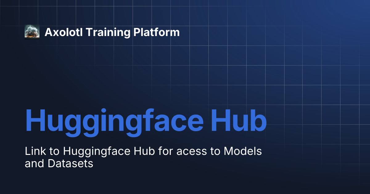 Huggingface Hub | Axolotl Training Platform